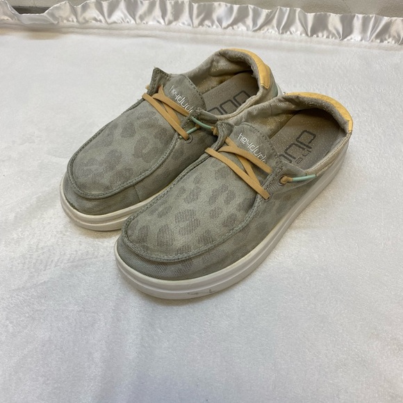 Hey Dude | Shoes | Hey Dude Wendy Rise Leopard Print Gray Tan Womens ...